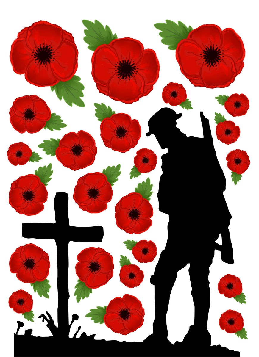 Remembrance Poppy Soldier Spitfire Window Vinyl Stickers – KG Archery Ltd.