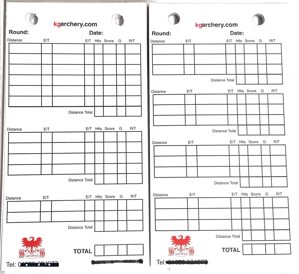 KG Score Pad Refill – KG Archery Ltd.